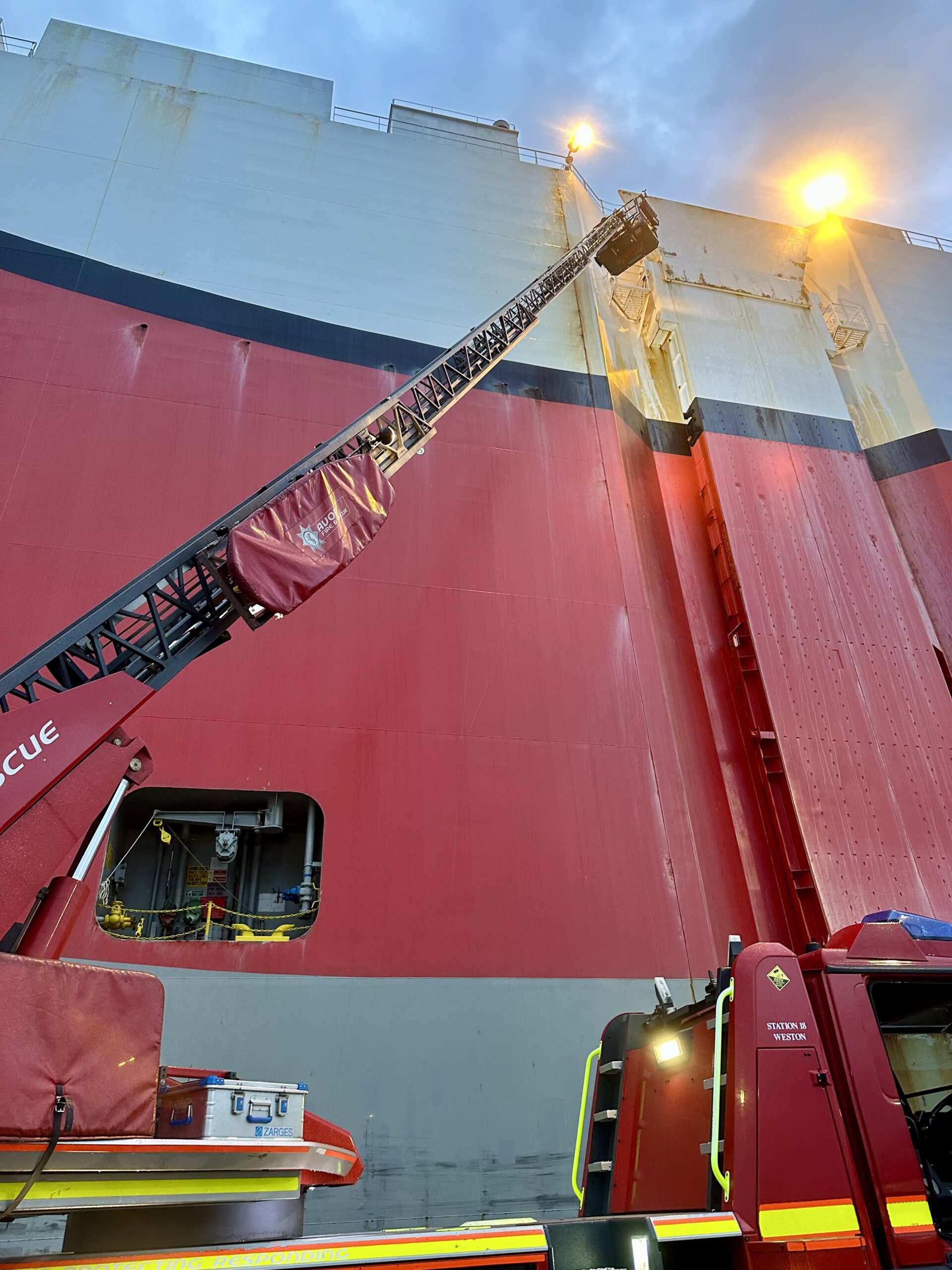 Fire crews train for ship incident at Royal Portbury Docks - Avon Fire ...