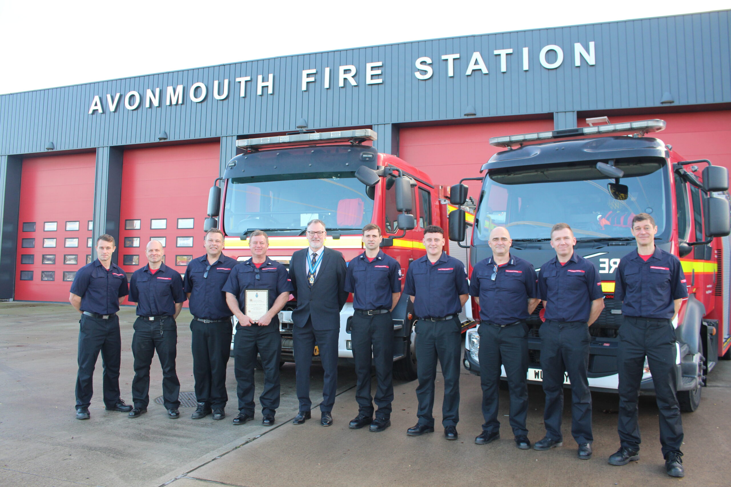 Avonmouth Fire Station receive an award honoured by High Sheriff of the ...