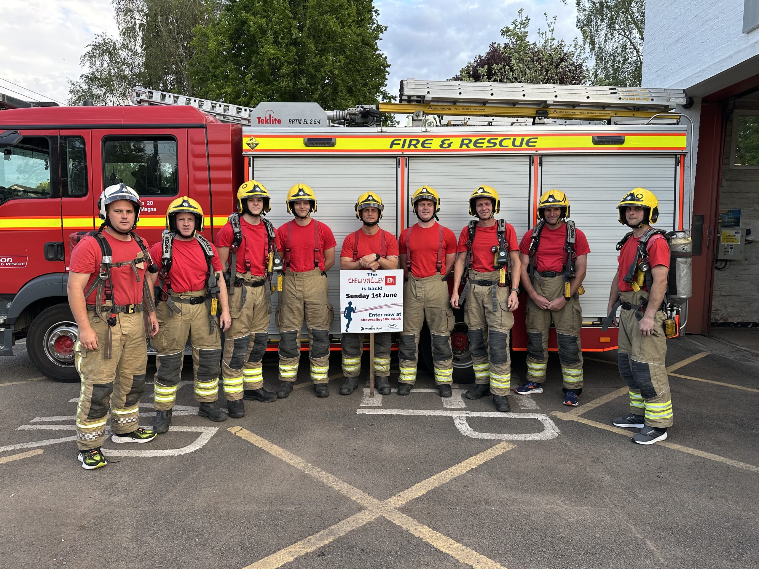 Firefighters take on Chew Valley 10K in full fire kit for charity ...